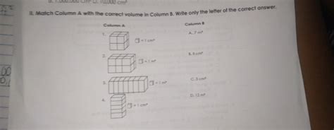 Solved Cm 1 00 Cm IL Mafch Column A With The Correct Volume In Column