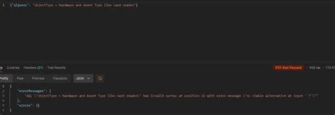 Trying To Follow The Using Assets Query Language Aql Syntax
