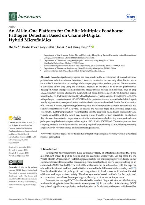 pdf an all in one platform for on site multiplex foodborne pathogen