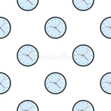 Round Analog Clock Face Pattern Seamless Stock Vector Illustration Of