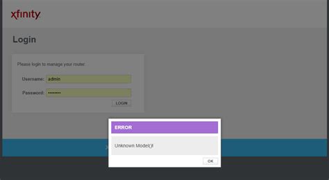 Cant Access Router Settings Unknown Model Comcast Xfinity