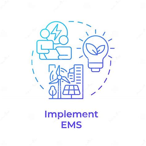 Implement Ems Blue Gradient Concept Icon Stock Illustration
