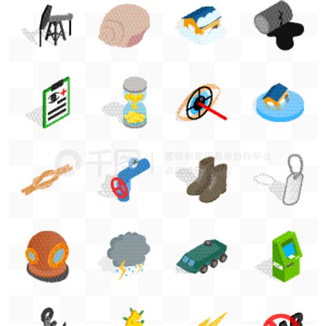 Web免抠元素令人讨厌的图标集在白色背景上孤立的web的36令人难以置信的矢量图标的等距集令人讨厌的图标集，等距样式模板免费下载eps