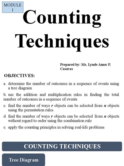 Module 1 Counting Techniques Pdf Permutation Mathematical Concepts