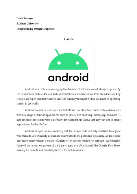 Dodo Waluyo Assignment Android Dodo Waluyo Kushan University