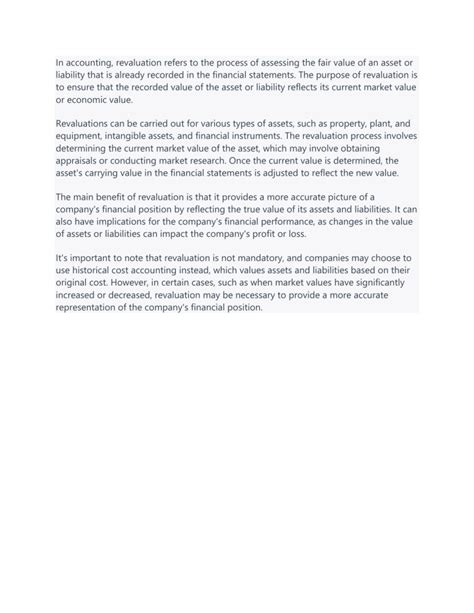 Accounting Revaluation Definition Purpose And Benefits