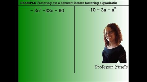 Factoring Trinomials With Leading Coefficient Negative Youtube