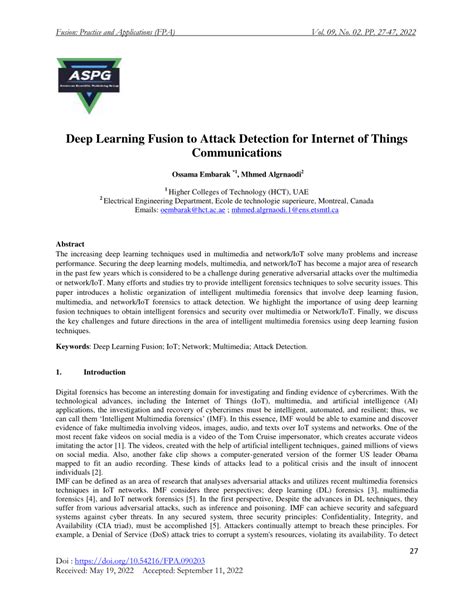 Pdf Deep Learning Fusion To Attack Detection For Internet Of Things Communications