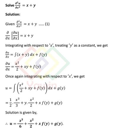 Solve Non Homogeneous Partial Differential Equation Del U Del X X Y By Direct