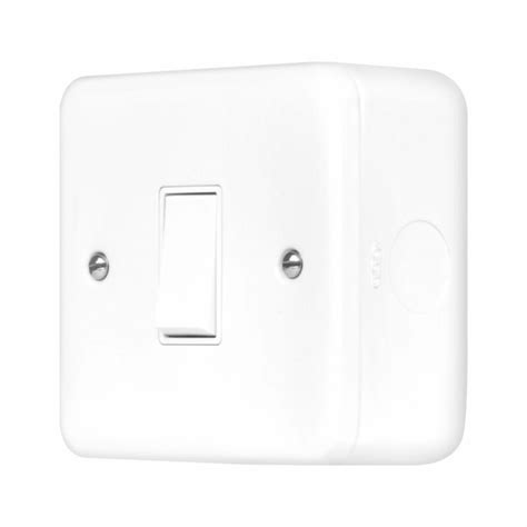 Click Mcp010pw Metal Clad Pro Polar White 10ax 1 Gang 1 Way Plate Switch
