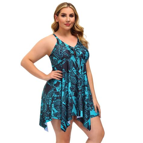 Hanna Nikole Two Piece Floral Printed Tankini Swimsuits For Women Plus