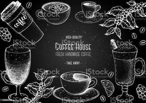 커피 컵 콩 커피 나무 일러스트레이션 커피숍빈티지 디자인 새겨진 벡터 그림입니다 0명에 대한 스톡 벡터 아트 및 기타 이미지 0명 개념 개념과 주제 Istock