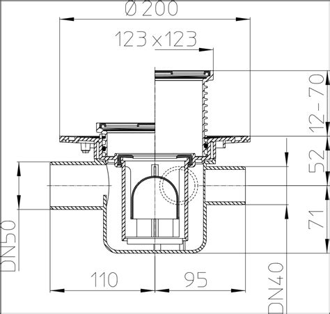 Sifon De Pardoseala Interior Orizontal Pp D50 Cu 3 Intrari Laterale D