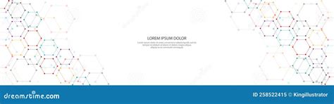 Banner Design Template Or Website Header Abstract Background With Geometric Shapes And Hexagon