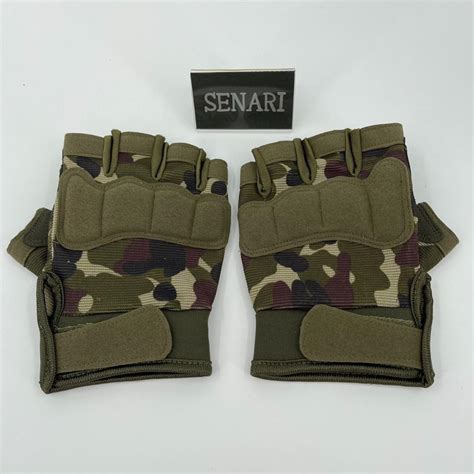 S 1346 サバゲー Lサイズ ハーフタクティカルグローブ 薄型プロテクター付 メルカリ