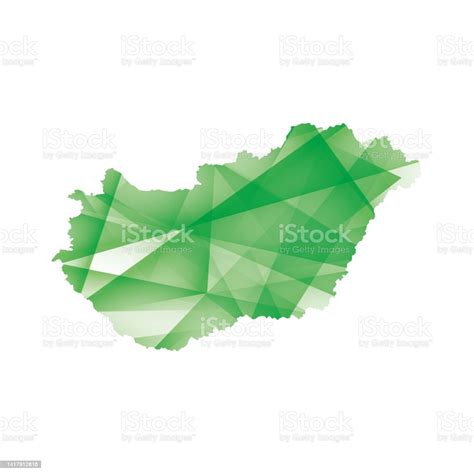 녹색 색상의 기하학적 모양을 가진 헝가리지도의 벡터 일러스트 레이 션 0명에 대한 스톡 벡터 아트 및 기타 이미지 0명