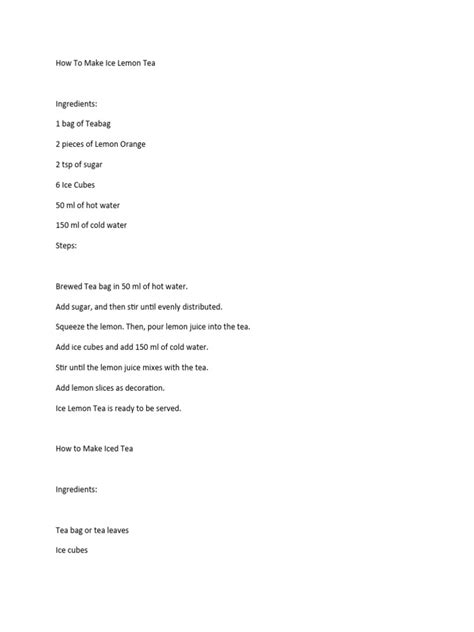 How To Make Ice Wps Office Kelas 9 Download Free Pdf Teaspoon Tea