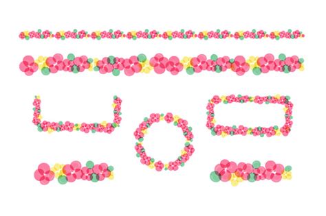 흰색 배경에 복사 공간이있는 다양한 모양의 꽃 프레임과 선 0명에 대한 스톡 벡터 아트 및 기타 이미지 0명 개체 그룹 공란 Istock