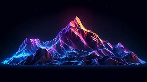 3d 네온 조명 낮은 폴리 산악 풍경 저 폴리 일러스트 배경 현대 삽화 배경 일러스트 및 사진 무료 다운로드 Pngtree