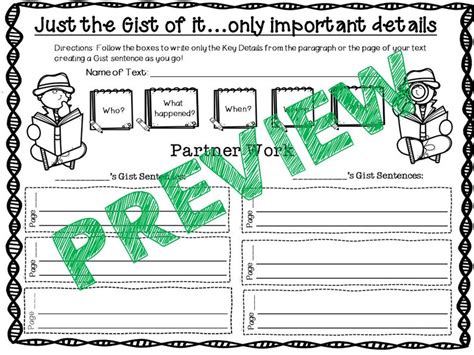 Reading Comprehension Gist Close Reading Annotating 1st 4th