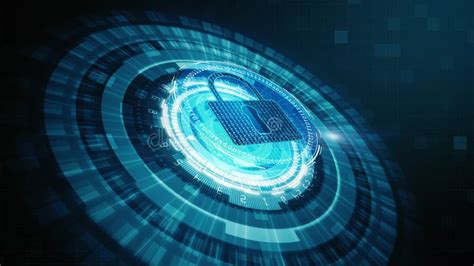 Lock Icon Cyber Security Of Digital Data Network Protection High Speed Connection Data