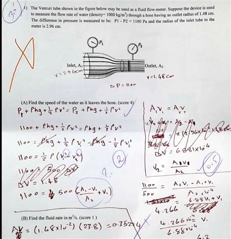 texts a the venturi tube shown in the figure below may be used as a