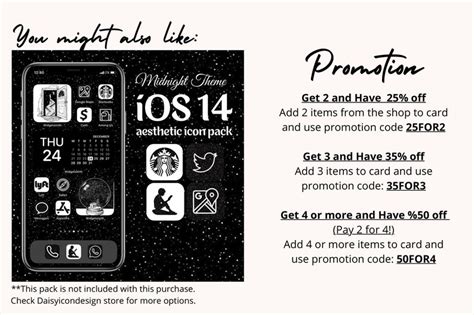 Ios 14 Dark Mode Theme Aesthetic App Icon Pack For Iphone Etsy