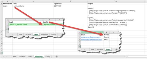Excel Mappings Sheet
