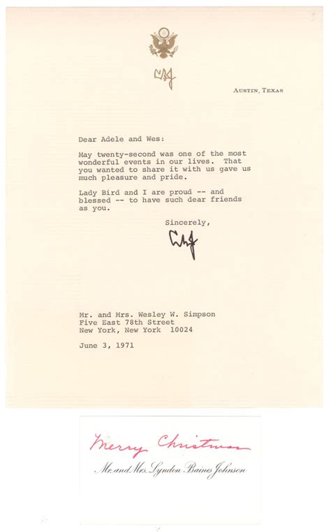 Sold At Auction Lyndon B Johnson
