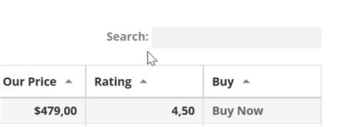 hide search bar on wpdatatables