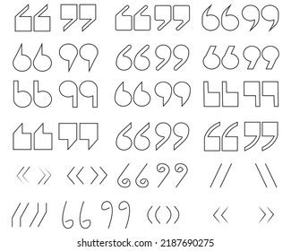 Quotation Mark Collection Set Vector Stock Vector Royalty Free 2187690275 Shutterstock