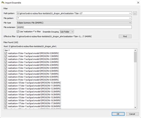Ensemble File Dialog ResInsight