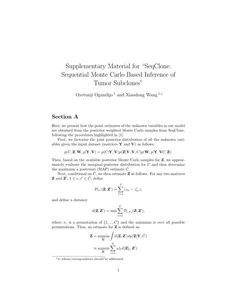 Pdf Seqclone Sequential Monte Carlo Based Inference Of Tumor Subclones