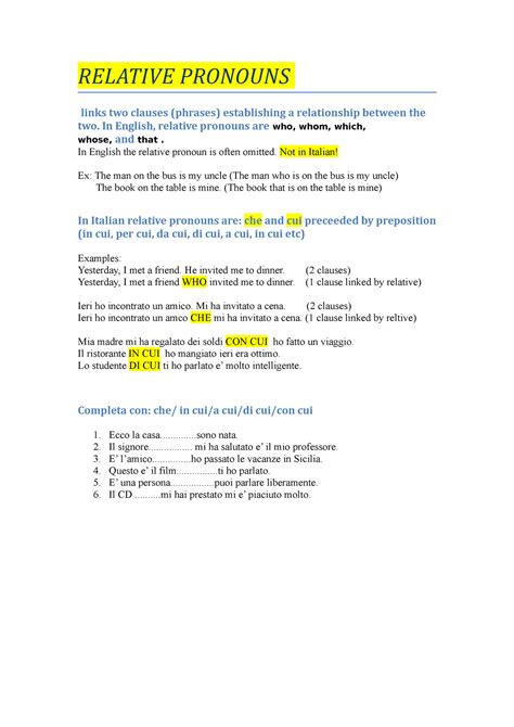 Relative Pronouns RELATIVE PRONOUNS Links Two Clauses Phrases Establishing A Relationship