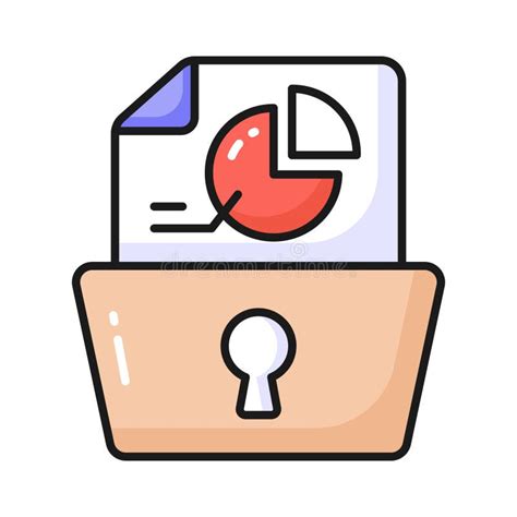 Pie Chart On Page With Keyhole Showing Concept Vector Of Secure Data