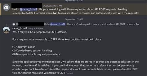 Can An Api Post Request That Uses Jwt Tokens Be Vulnerable To Csrf