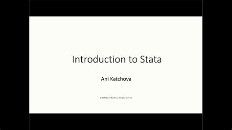 Introduction To Stata Youtube