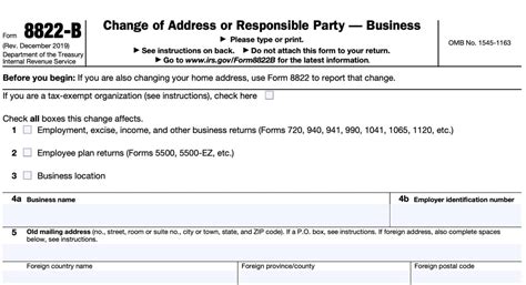 How To Fill Out 8822 B Form Form Example Download