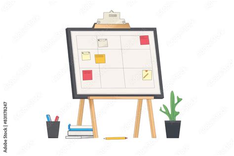 White Background With A Clean Minimalist Kanban Board Framework Showcasing Its Simplicity