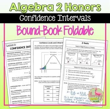 Confidence Intervals And Hypothesis Testing Foldable Unit TPT