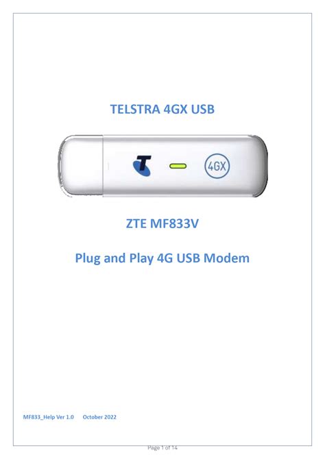 telstra 4gx mf833v usb user guide setup troubleshooting and more