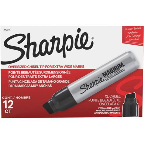 Sharpie Magnum Permanent Markers Bold Chisel Marker Point Black Ink Felt Tip 12 Box