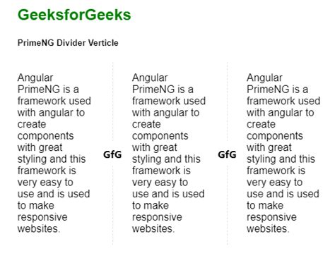 angular primeng divider vertical geeksforgeeks