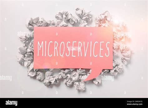Sign Displaying Microservices Business Concept Software Development