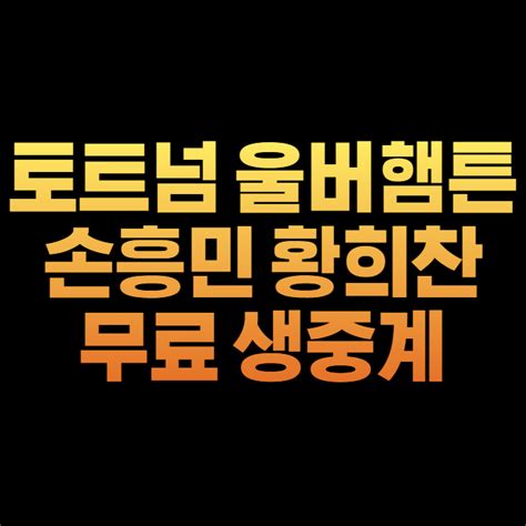 울버햄튼 토트넘 생중계 방송 손흥민 황희찬 선발 해외축구 무료 중계 2023 2024 프리미어리그 Pl 12라운드 토트넘 Vs 울브스 예상 선발명단 라인업 모바일 온에어