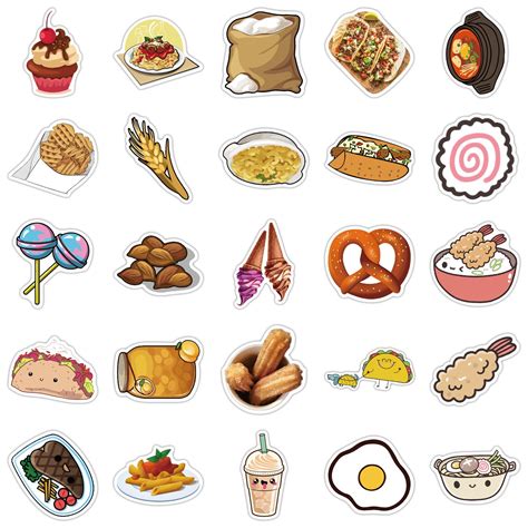 50pcs Food Collection 1 Stickers Au Sticker World