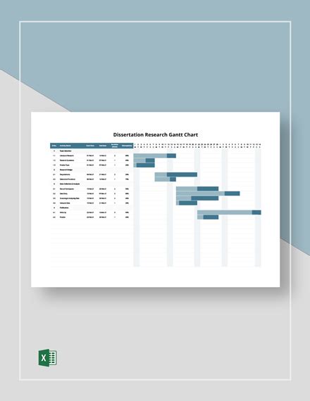 Free Dissertation Gantt Chart Excel Template Download