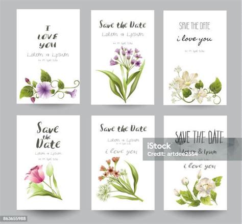 꽃으로 날짜 설정 초대장 서식 파일을 저장 합니다 벡터 일러스트 레이 션 0명에 대한 스톡 벡터 아트 및 기타 이미지 0명