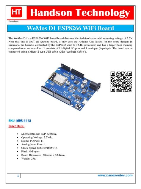 wemos d1 wifi pdf arduino office equipment