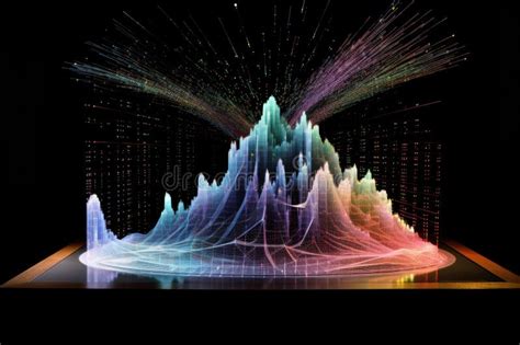 Holographic Data Visualization On A Screen Stock Illustration